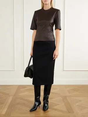 Simkhai Janine Croc-effect Leather Knee Boots