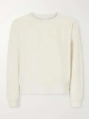 Suzie Kondi Tilos Cotton-blend Velvet Sweatshirt - Ivory