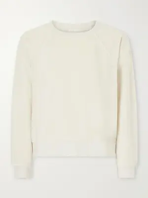 Suzie Kondi Tilos Cotton-blend Velvet Sweatshirt - Neutrals