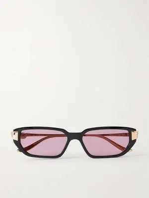 Cartier Panthère De Rectangular-frame Recycled-acetate Gold-tone Sunglasses - Violet
