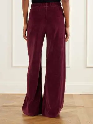 Suzie Kondi Zephyra Cotton-blend Velvet Flared Sweatpants