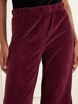 Suzie Kondi Zephyra Cotton-blend Velvet Flared Sweatpants