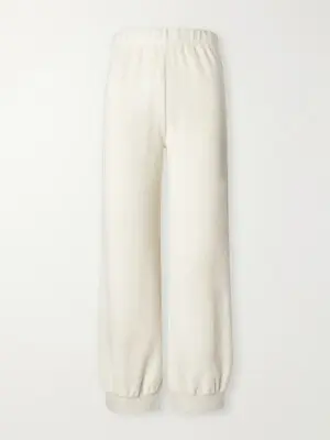 Suzie Kondi Tosk Harem Cotton-blend Velour Tapered Sweatpants - Neutrals