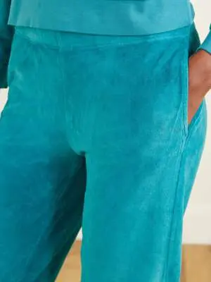 Suzie Kondi Simera Cotton-blend Velvet Tapered Sweatpants