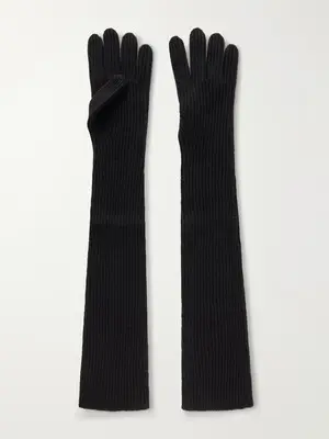Arch4 Jessie Ribbed Cashmere Gloves - Black