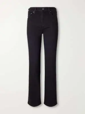Citizens Of Humanity Palma Long Cotton And Cashmere-blend Straight-leg Jeans - Black