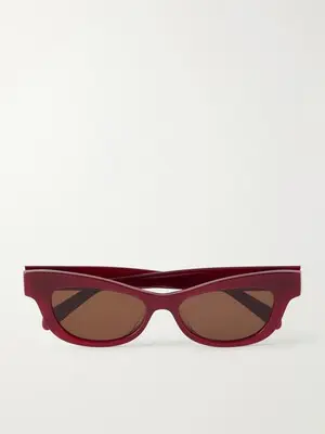 Celine Triomphe Cat-eye Acetate Sunglasses - Red
