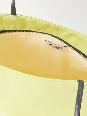 VALESQUE Leather-trimmed Satin Shoulder Bag
