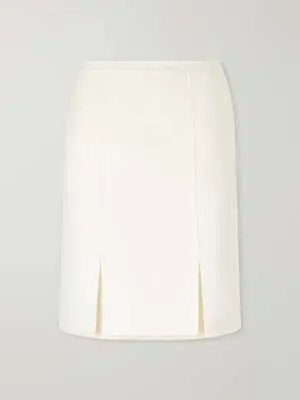 Loulou De Saison Judy Wool And Cashmere-blend Midi Skirt - Ivory