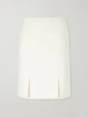 Loulou De Saison Judy Wool And Cashmere-blend Midi Skirt - Neutrals