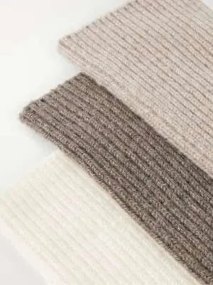 Arch4 Lucia Set Of Three Ribbed Cashmere Socks