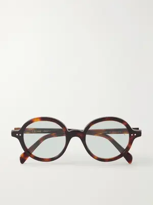 Celine Circle Round-frame Acetate Sunglasses - Tortoiseshell