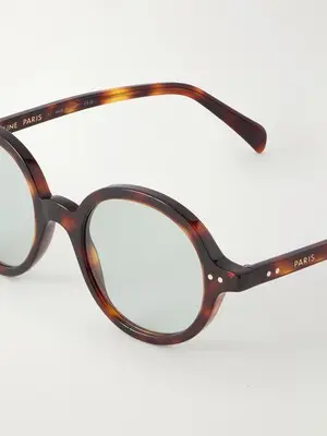 Celine Circle Round-frame Acetate Sunglasses - Tortoiseshell