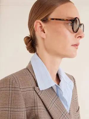 Celine Circle Round-frame Acetate Sunglasses - Tortoiseshell