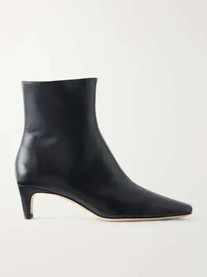 STAUD Wally 55 Leather Ankle Boots