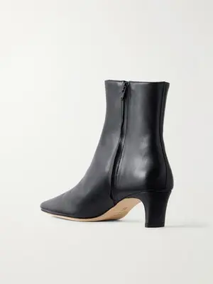 Staud Wally 55 Leather Ankle Boots - Black