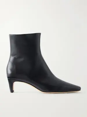 Staud Wally 55 Leather Ankle Boots - Black