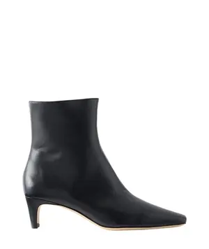 Staud Wally 55 Leather Ankle Boots - Black