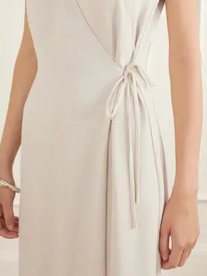 LESET Ari Crepe Wrap Midi Dress