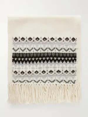 Arch4 Frostine Fringed Cashmere Scarf - Neutrals