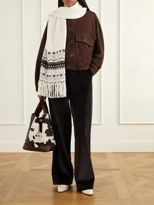Arch4 Frostine Fringed Cashmere Scarf - Neutrals