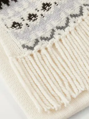 Arch4 Frostine Fringed Cashmere Scarf - Neutrals