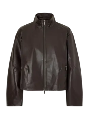 ST. AGNI Cocoon Leather Jacket - Brown