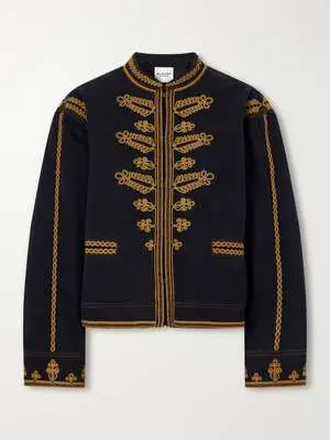 MARANT ETOILE Emailia Embroidered Padded Cotton-twill Jacket