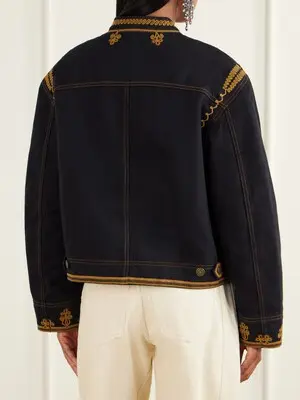 MARANT ETOILE Emailia Embroidered Padded Cotton-twill Jacket