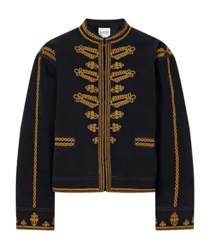 MARANT ETOILE Emailia Embroidered Padded Cotton-twill Jacket - Black
