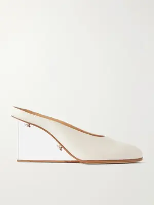 MAISON MARGIELA Plexi 80 Leather Wedge Sandals - Neutrals