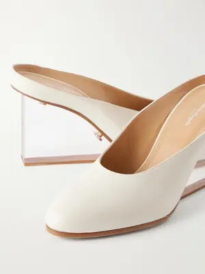 MAISON MARGIELA Plexi 80 Leather Wedge Sandals - Neutrals