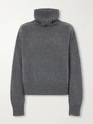 Extreme Cashmere Crop Xtra Cashmere Turtleneck - Gray