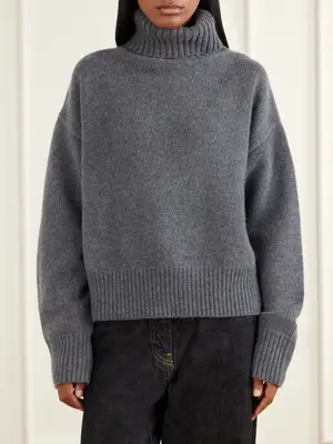 Extreme Cashmere Crop Xtra Cashmere Turtleneck - Gray