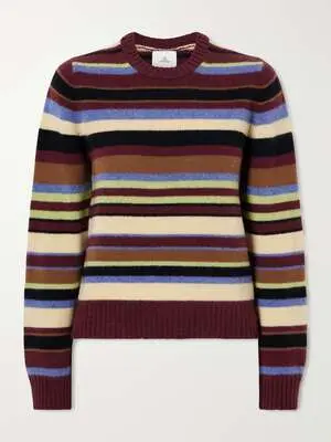 THE ELDER STATESMAN Elena Striped Cashmere Sweater - Multi