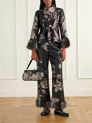 Anna Sui Arcadia Floral-brocade Clutch