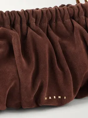 Marni Suede Shoulder Bag - Brown
