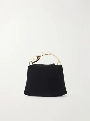 Erdem Bloom Micro Velvet Top-handle Bag - Black