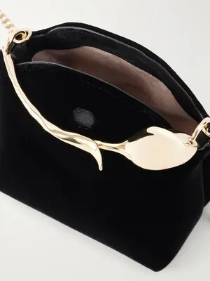 Erdem Bloom Micro Velvet Top-handle Bag - Black