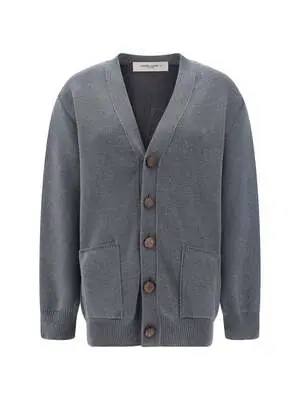 GOLDEN GOOSE Cotton V-neck Cardigan - Gray