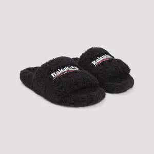 Balenciaga Furry Slide Fake - Black
