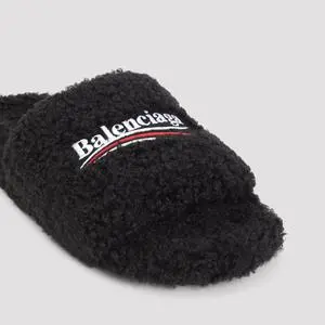 Balenciaga Furry Slide Fake - Black