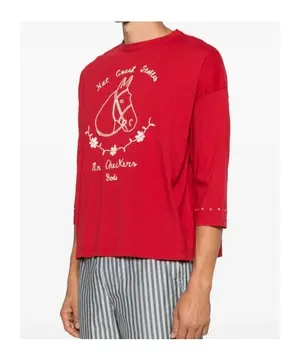 BODE Stables Graphic-print Three-quarter-sleeve T-shirt