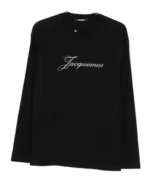 Jacquemus Logo-print Long-sleeve T-shirt - Black