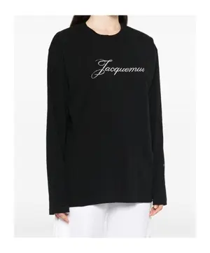 Jacquemus Logo-print Long-sleeve T-shirt - Black
