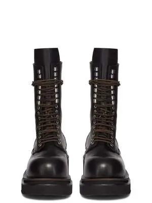 Rick Owens Round Toe Platform Biker Boots