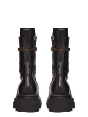 Rick Owens Round Toe Platform Biker Boots
