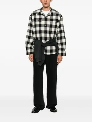 AMI Paris Wide Checkered Long-sleeve Overshirt
