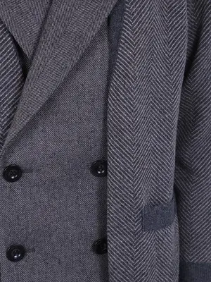 Sacai Herringbone-knit Double-breasted Cardigan
