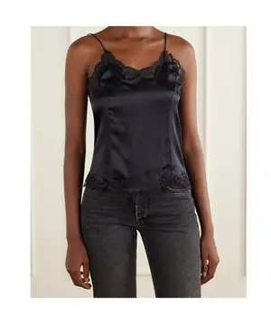 Isabel Marant Étoile Amael Lace-trimmed Satin Camisole - Black